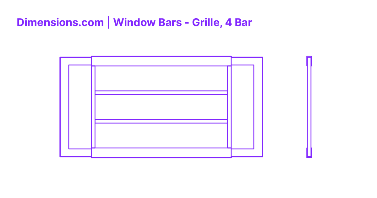 Window Bars - Grille, 4 Bar Dimensions & Drawings | Dimensions.com