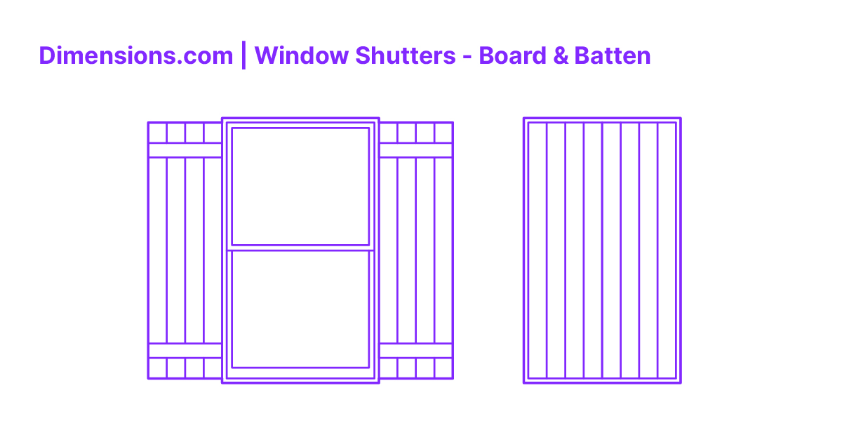 Window Shutters - Board & Batten Dimensions & Drawings | Dimensions.com