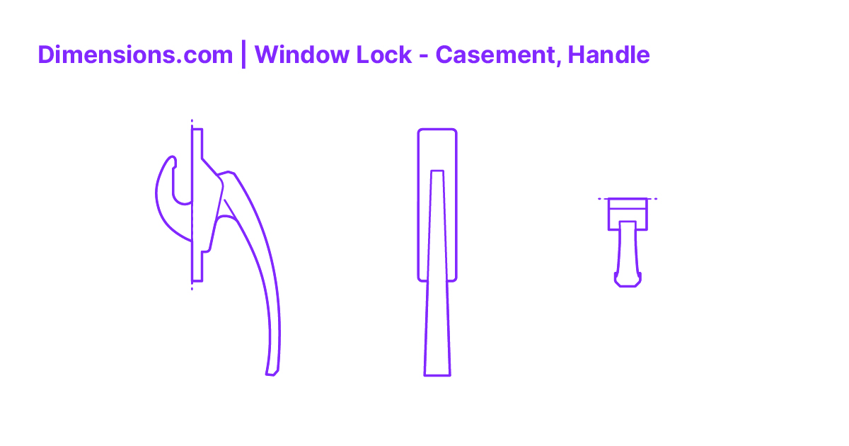 Window Lock - Casement, Handle Dimensions & Drawings | Dimensions.com