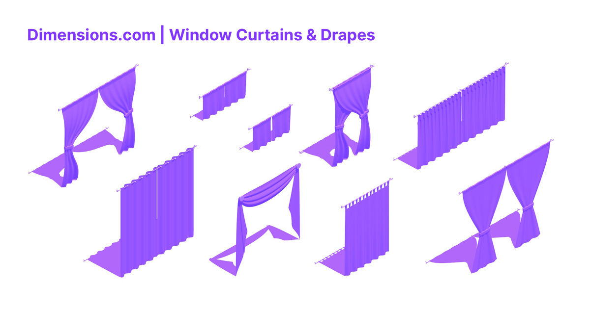 Window Curtains & Drapes Dimensions & Drawings | Dimensions.com