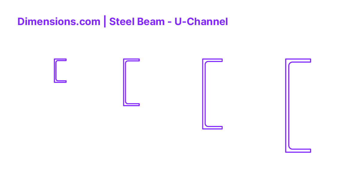 Steel Beam U-Channel Dimensions Drawings, 56% OFF
