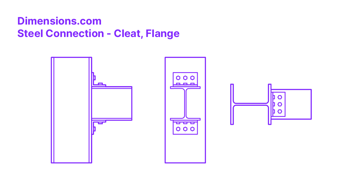 Steel Connection - Cleat, Flange Dimensions & Drawings | Dimensions.com