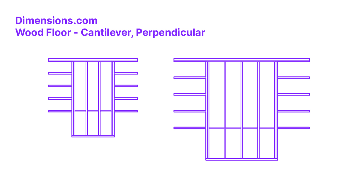 Wood Floor - Cantilever, Perpendicular Dimensions & Drawings ...
