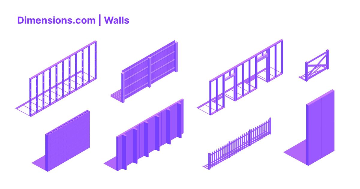 Walls Dimensions & Drawings | Dimensions.com