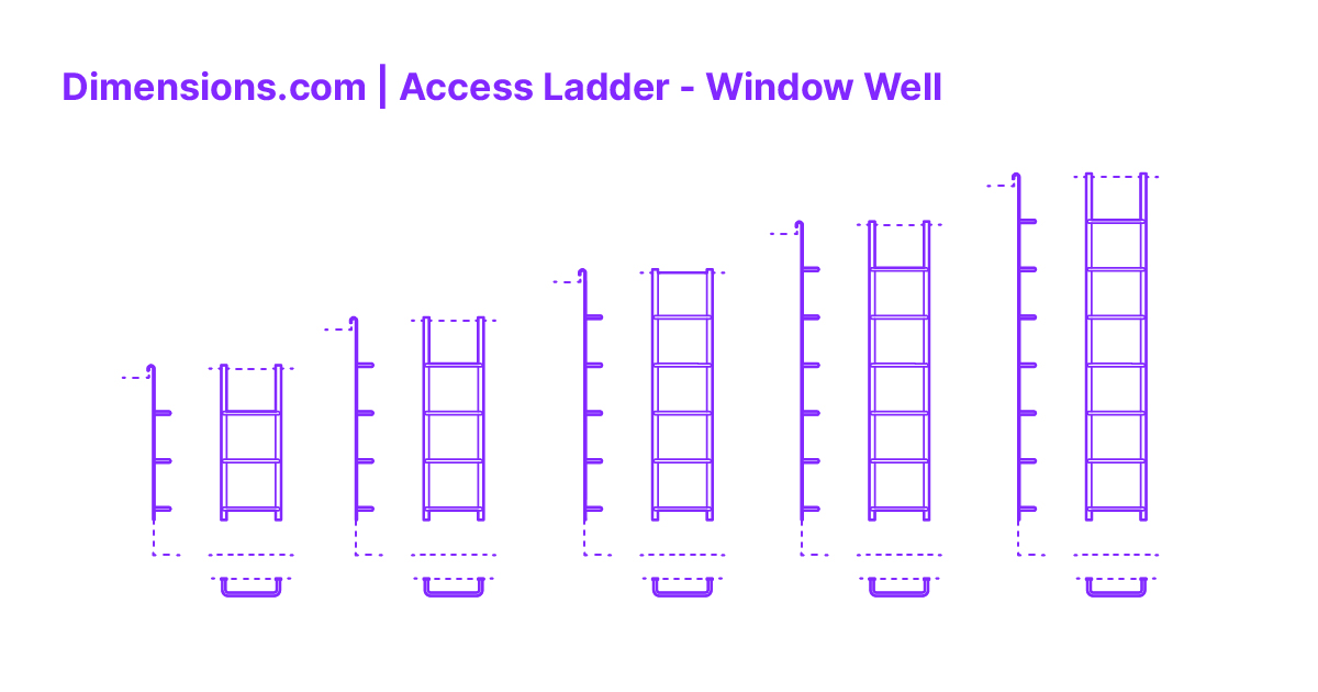 Access Ladder - Window Well Dimensions & Drawings | Dimensions.com