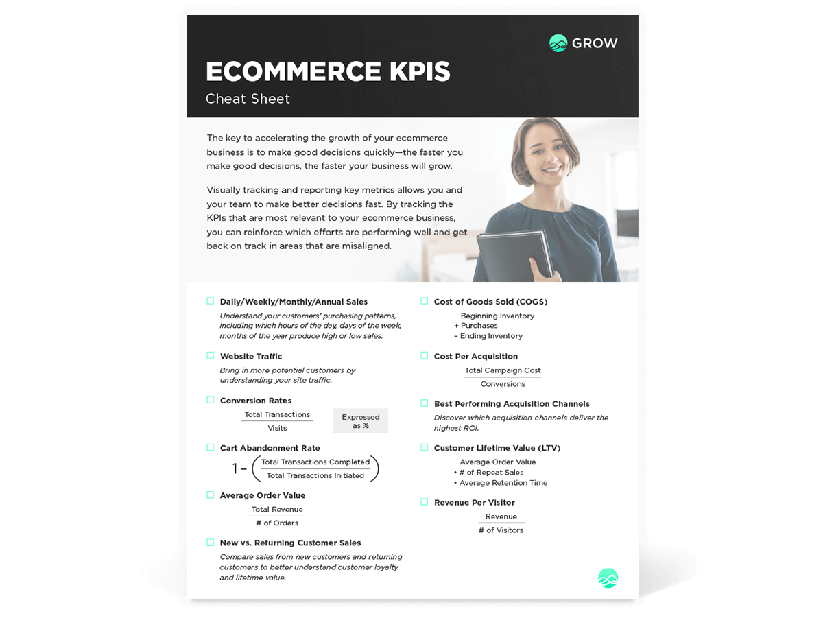 Ecommerce KPIs Cheat Sheet | Grow.com