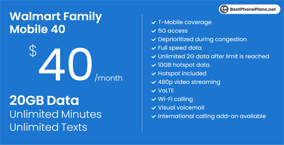Walmart Family Mobile Unlimited Talk Text Monthly Prepaid, 09/03/2023