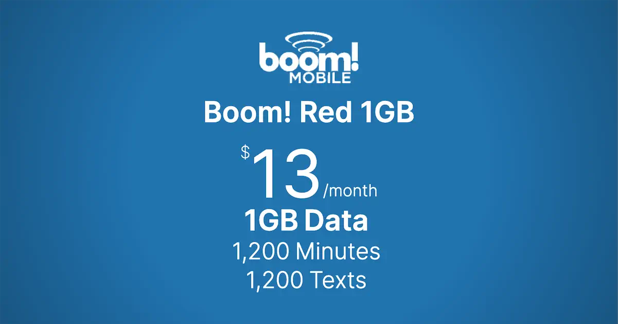 Boom! Red 1GB Plan: Price & Features