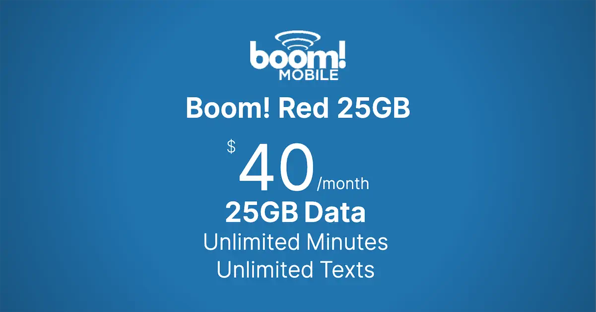 Boom! Red 25GB Plan: Price & Features