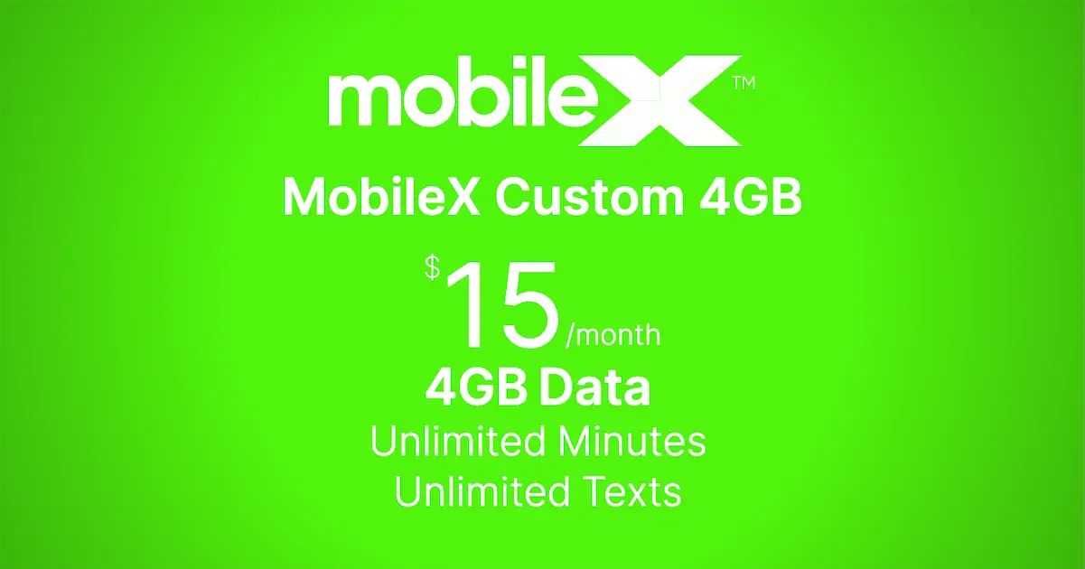 MobileX Custom 4GB Plan: Price & Features
