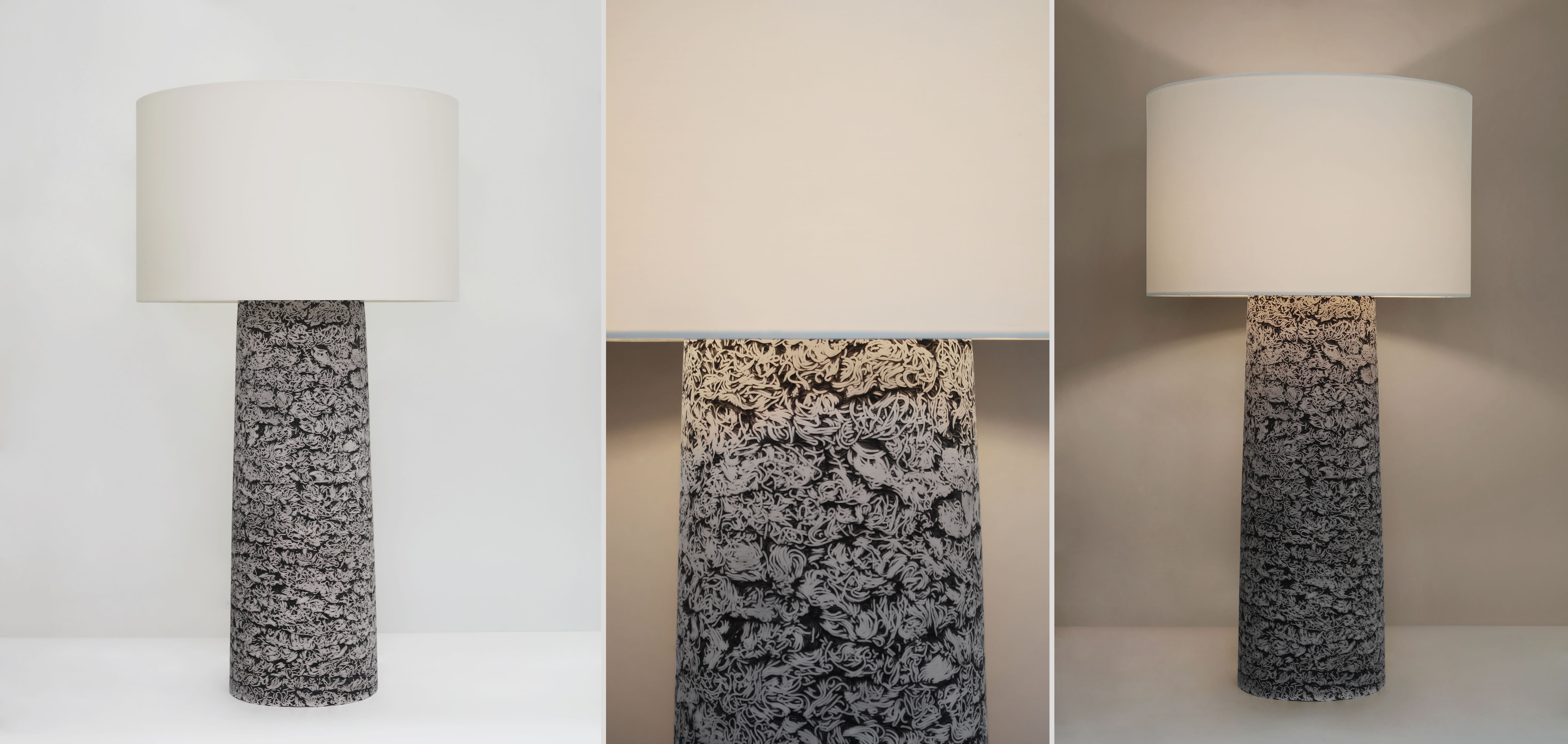 "Sanded Compressed Thin Lines" Table Lamp | Gilles Caffier | Habachy ...