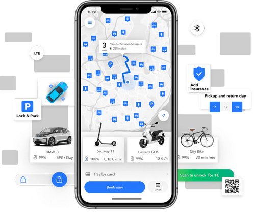 Vehicle Sharing Software With White-Label Apps | Car Sharing, Scooter ...