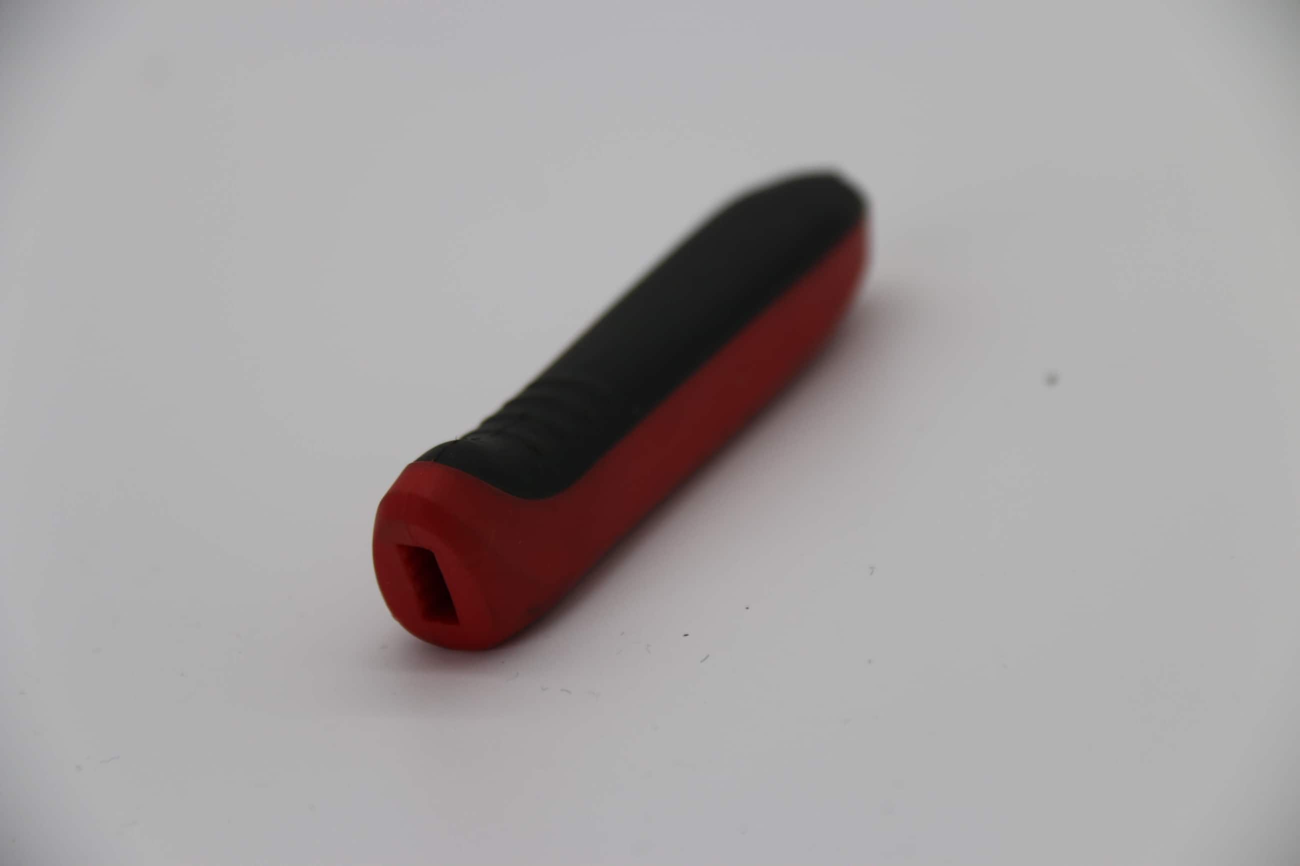 Plastic overmolded handles