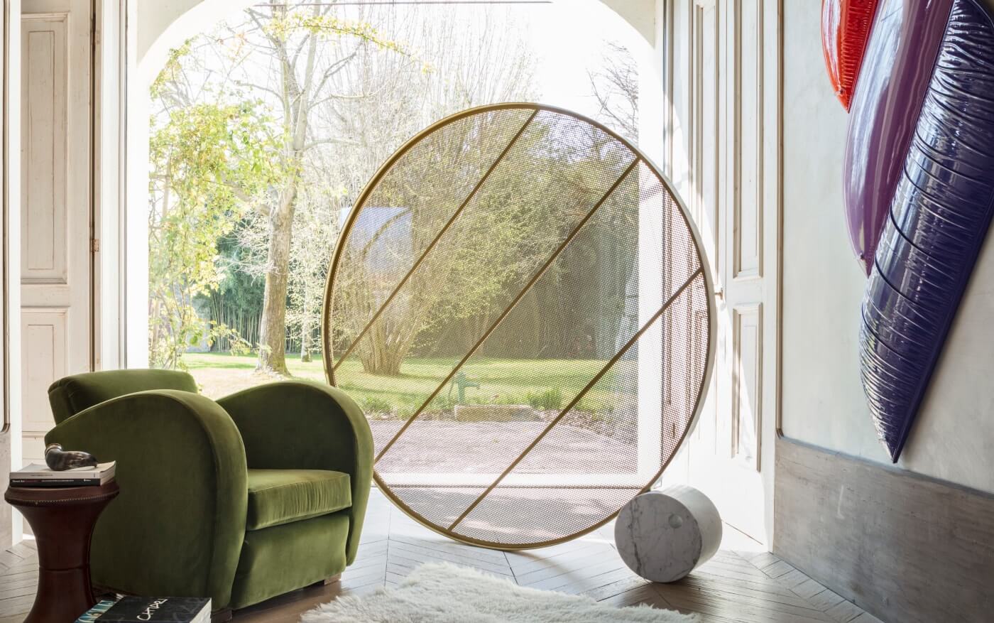 Swing Space Divider — A Stunning Combination of Metal and Stone ...