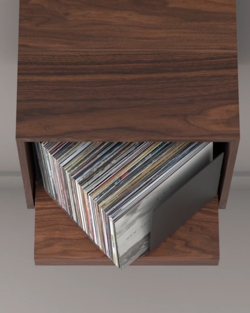 Record storage designed to be flipped through — minimalgoods
