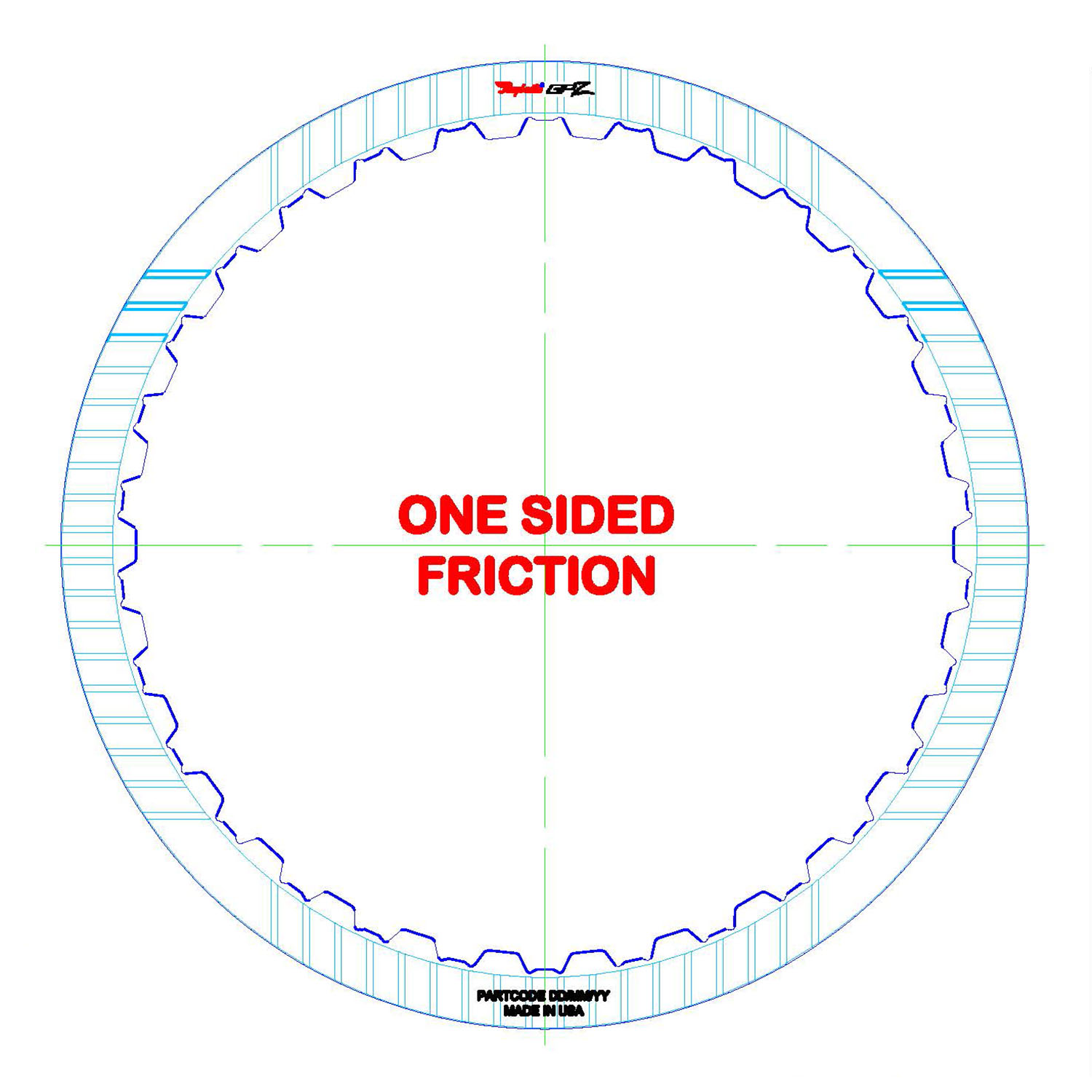52108507AA - 722.6 K1, B1 Single Sided, ID Spline GPZ Friction Clutch Plate