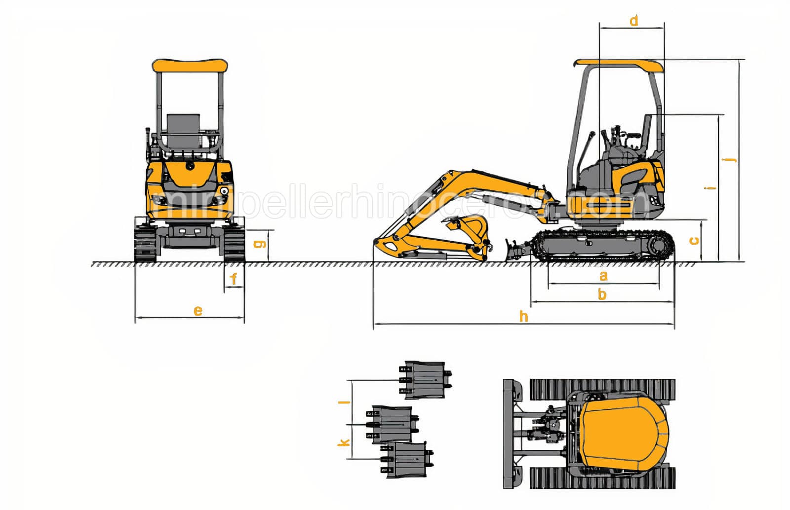 Mini-Pelle RHINOCEROS XN-20 2000kg