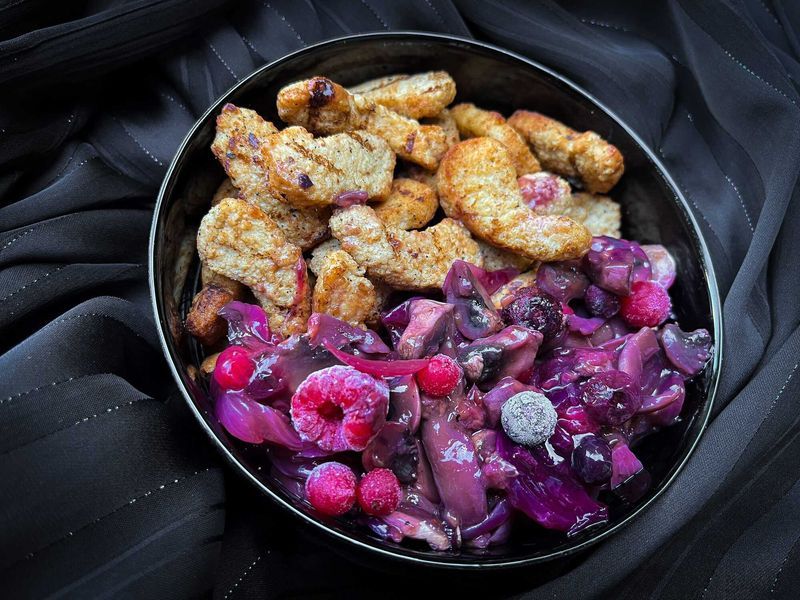 Soja aux fruits rouges et champignons faible en calories, riche en ...