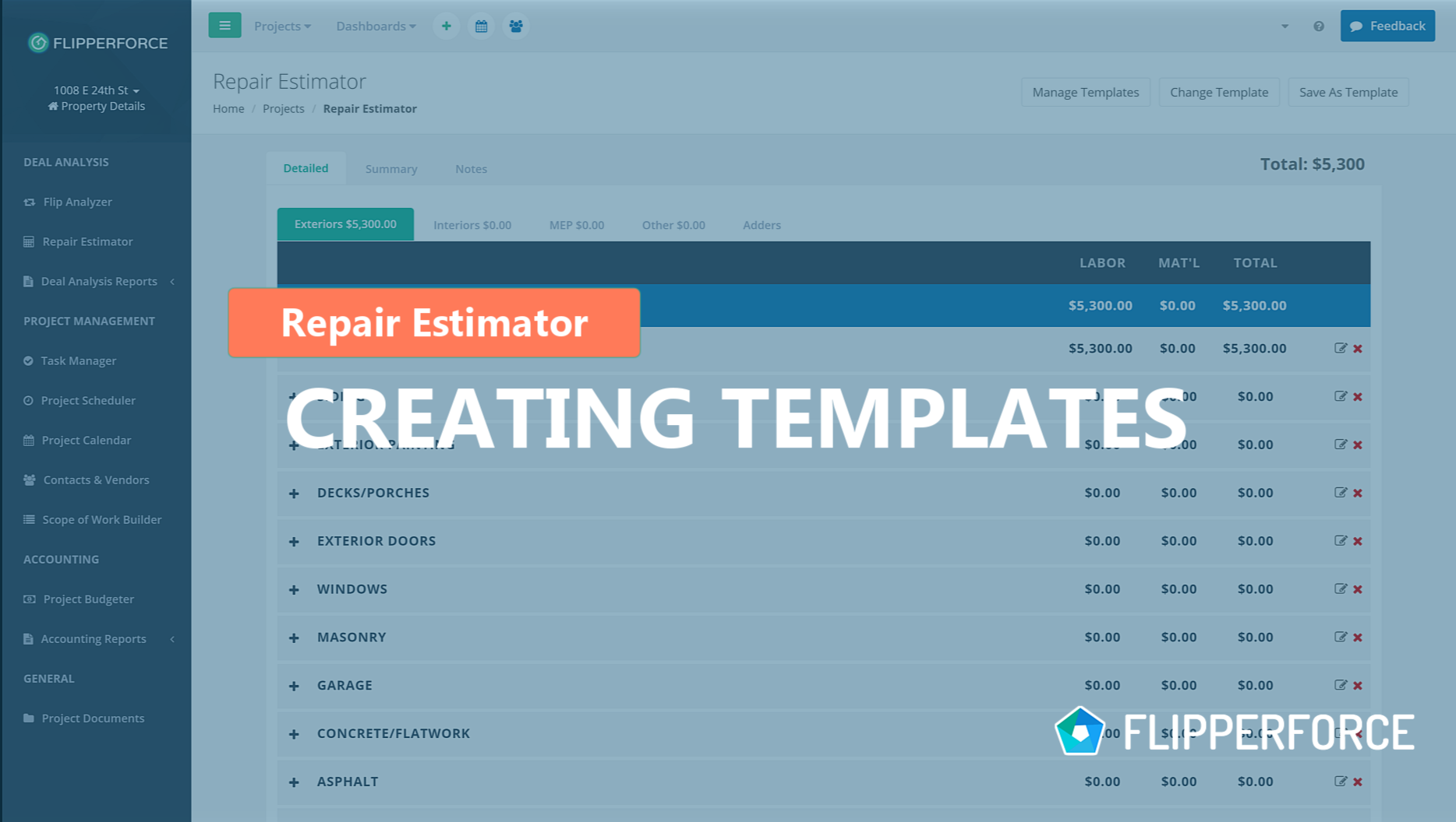 Creating Rehab Estimate Templates | House Flipping Videos