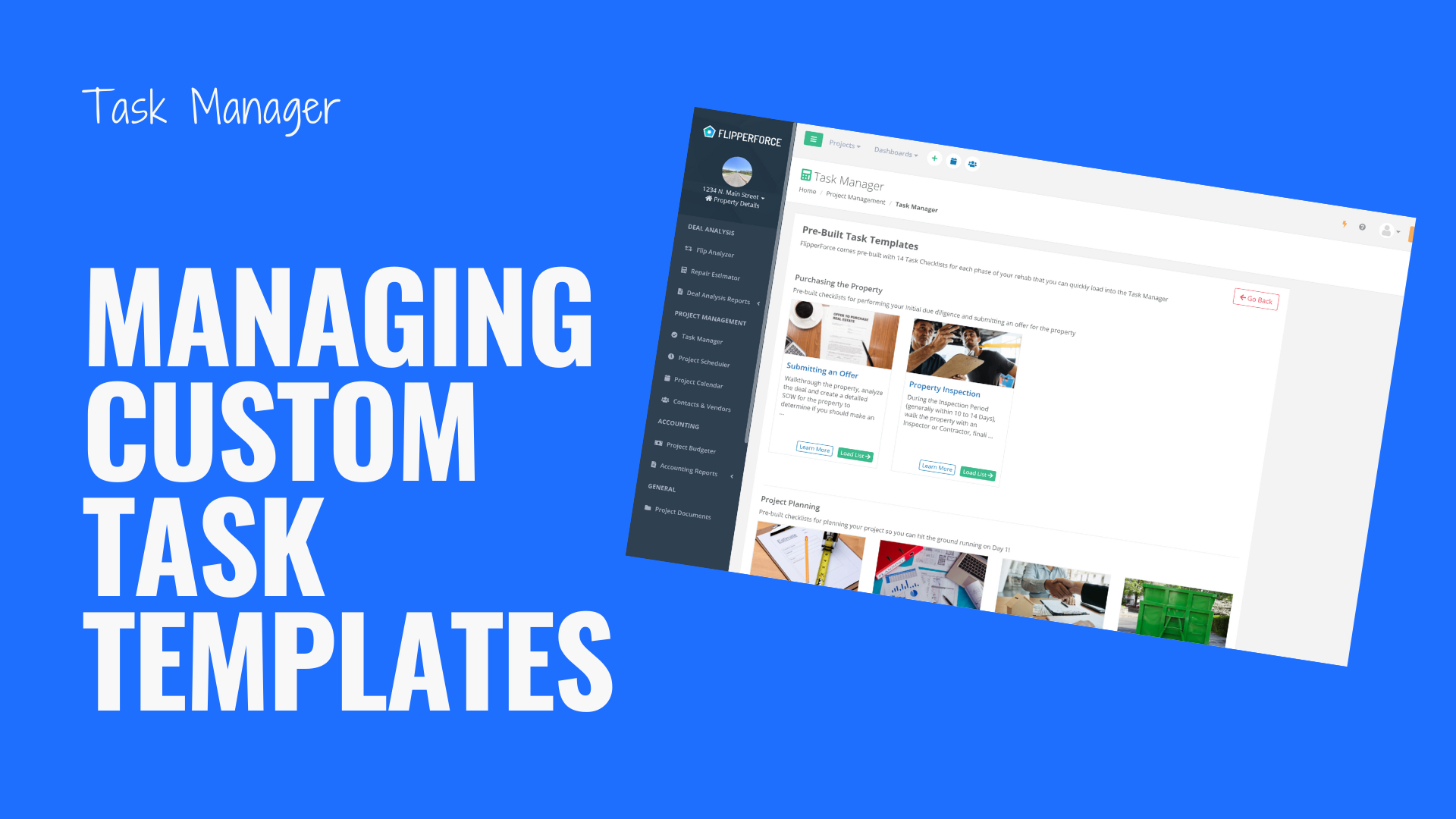 Managing Your Custom Task Templates | House Flipping Videos