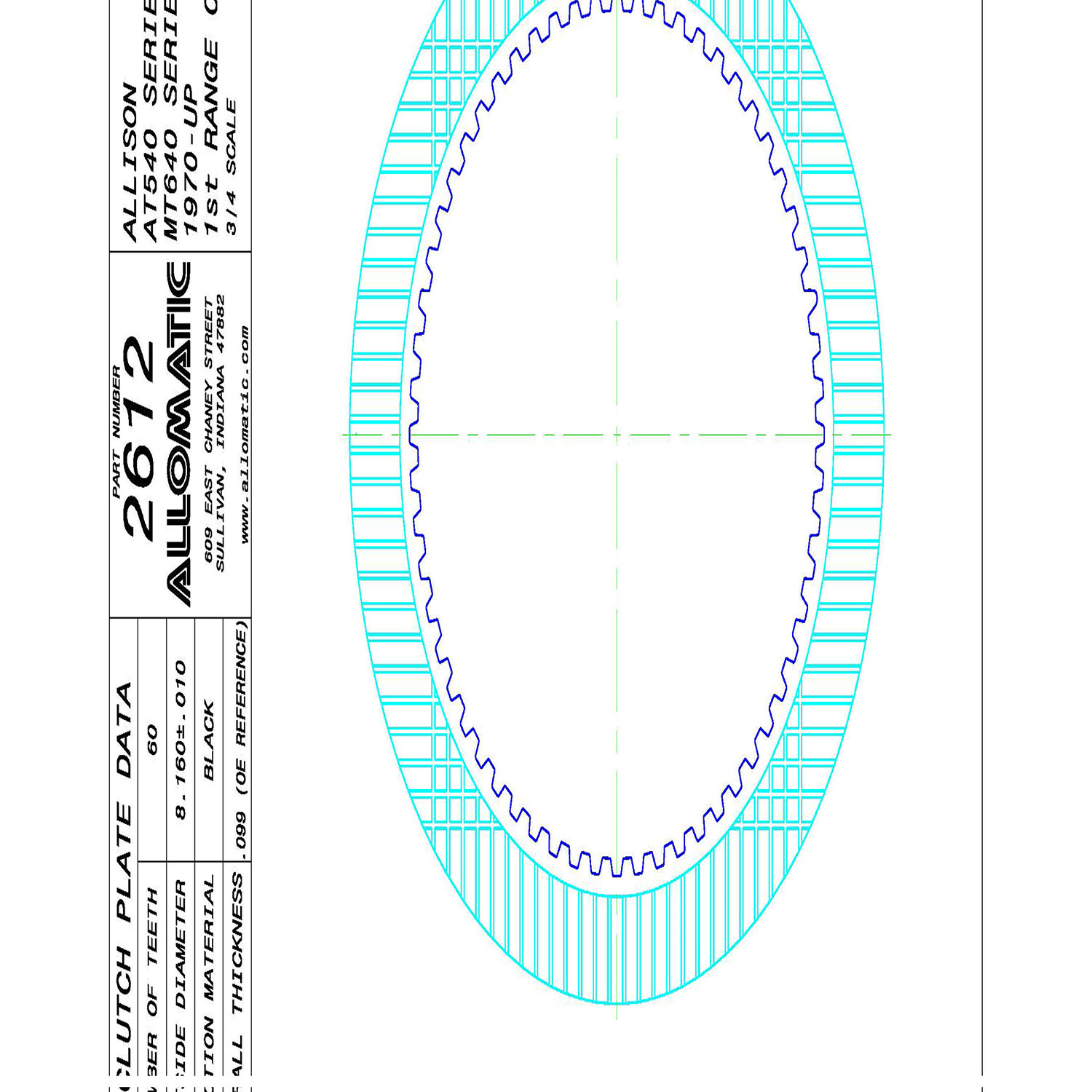 ALLISON AT540, AT543, AT545 1st Range Friction Clutch Plate 512612 ...