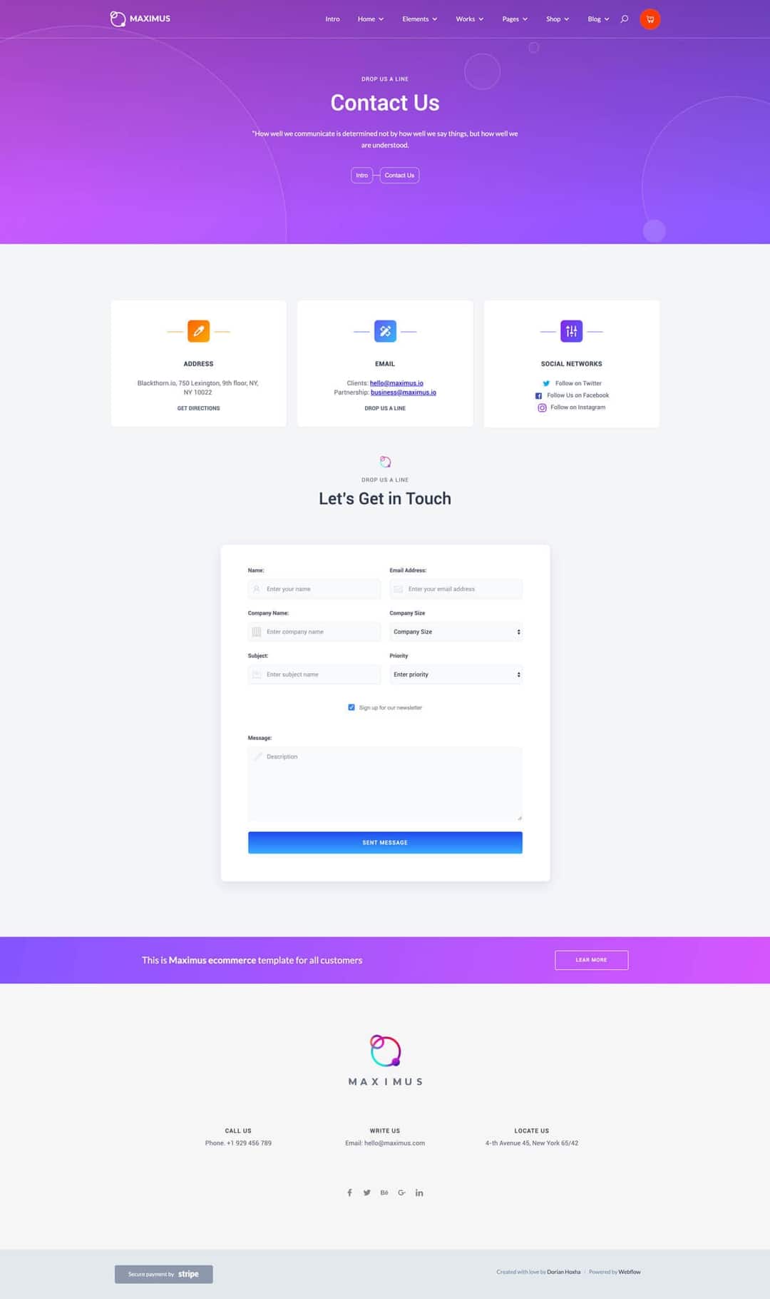 Maximus - Webflow HTML website template