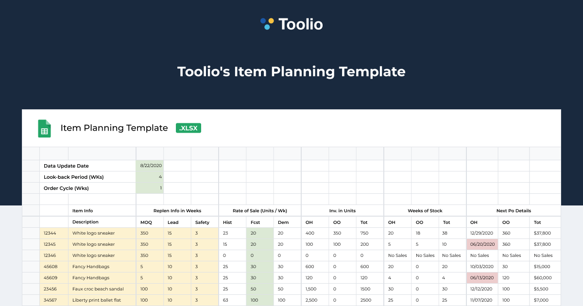 Toolio Item Planning Template