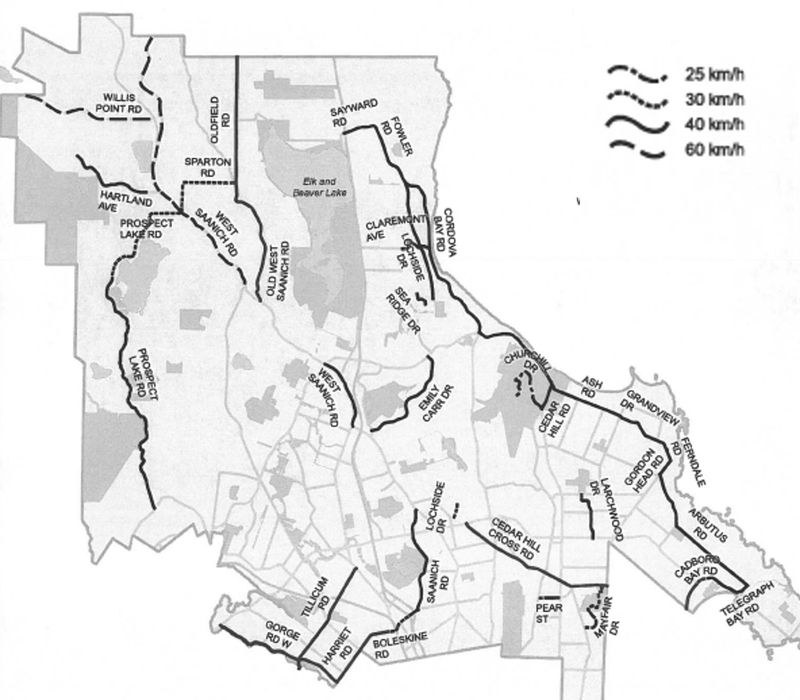 Saanich moves to lower limits on 9 roadways - Capital Daily