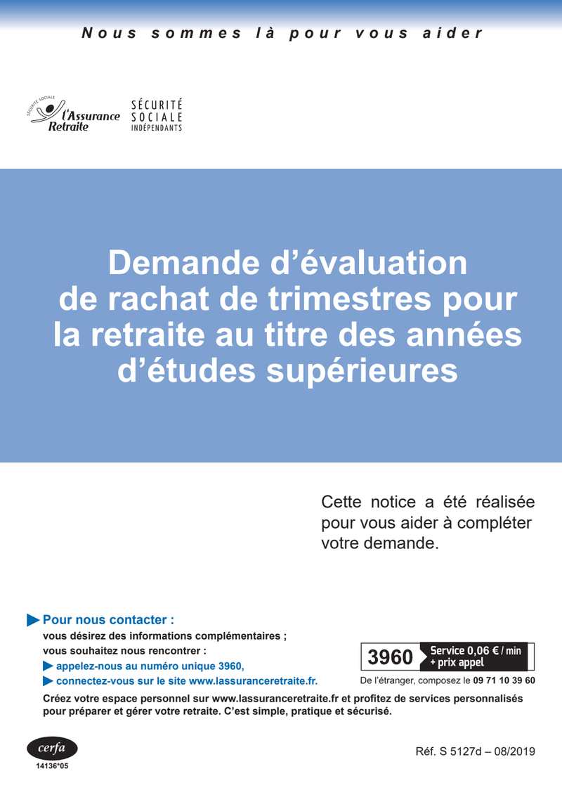 Formulaire_14136*05 : Demande d'évaluation de rachat de trimestres pour ...