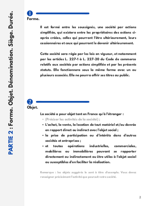 Statuts SAS - document et modèle à télécharger