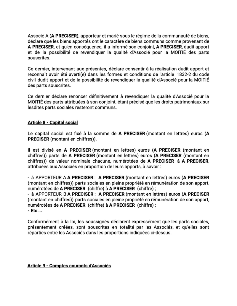 Statuts SCI - document et modèle à télécharger