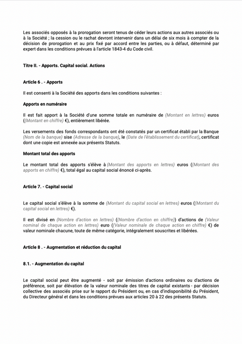 Statuts SAS - document et modèle à télécharger
