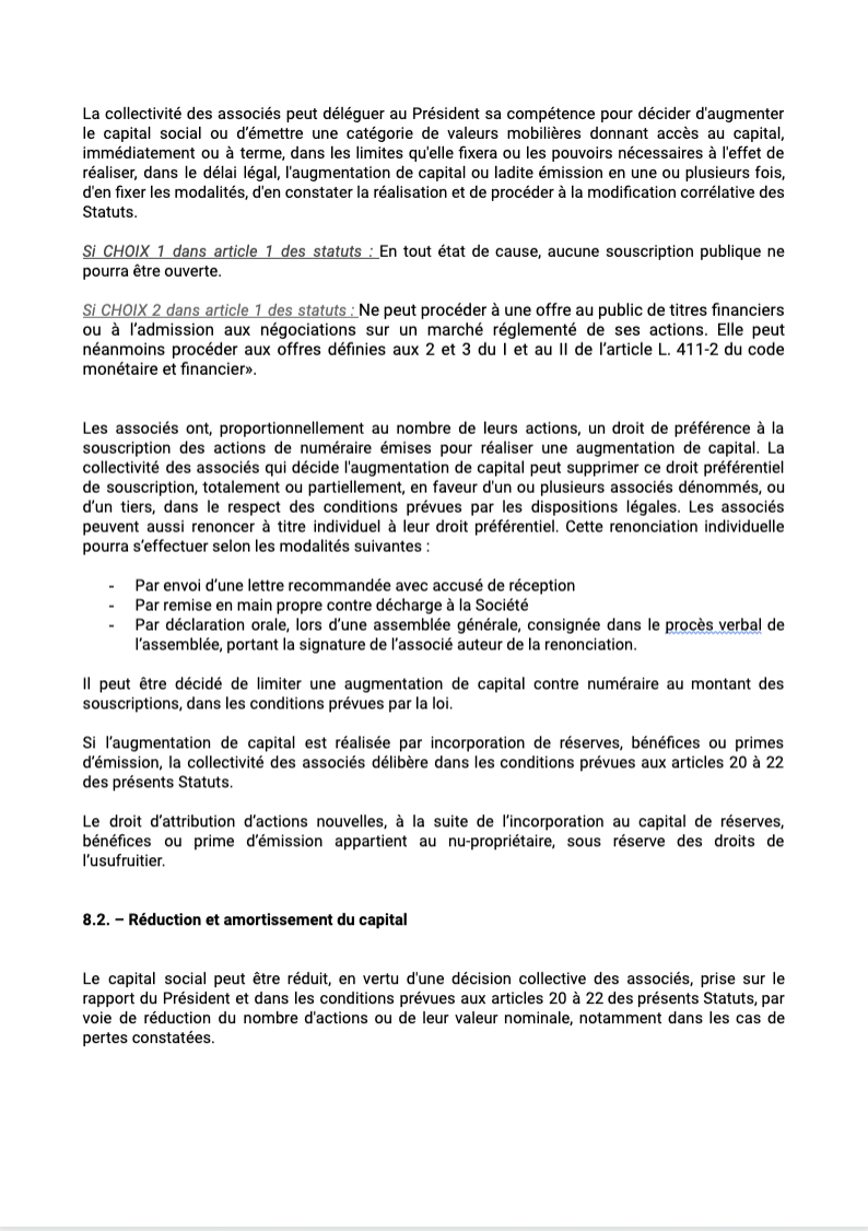 Statuts SAS - document et modèle à télécharger