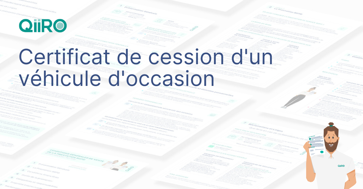 Certificat de cession d'un véhicule d'occasion : modèle gratuit