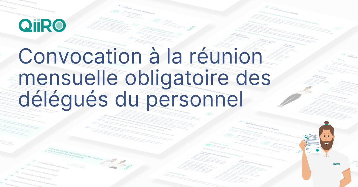 Convocation à la réunion mensuelle obligatoire des délégués du personnel
