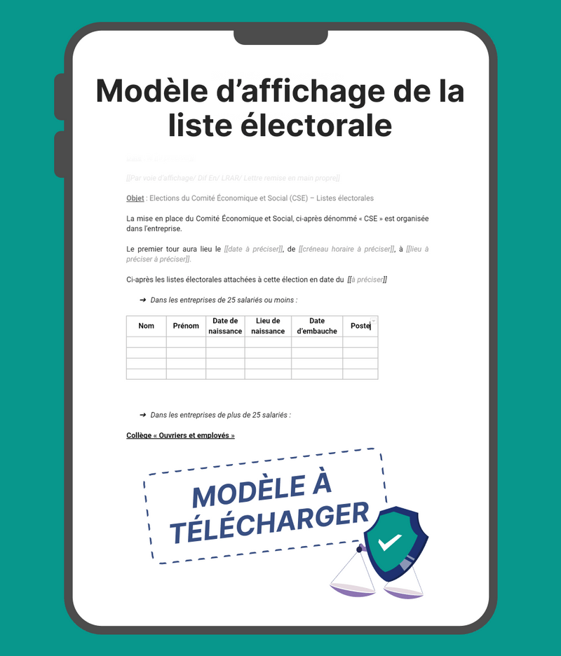 Modèle d’affichage de la liste électorale