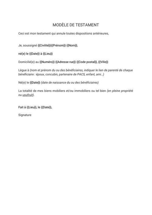 Testament : modèle gratuit à télécharger (mis à jour pour 2023)