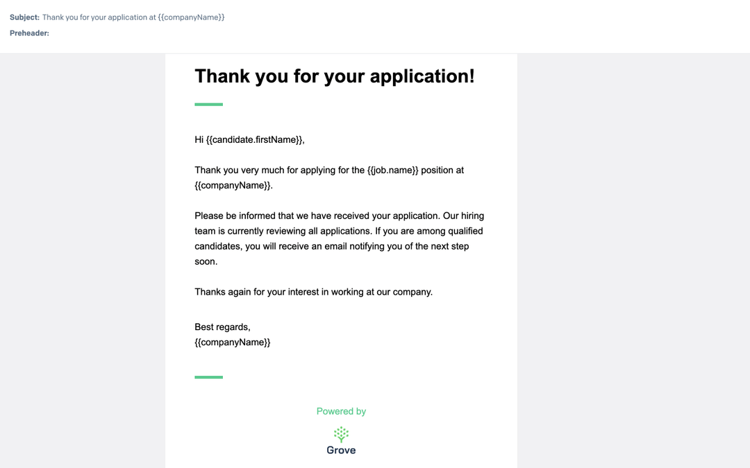 Recruitment On Hold Email Template