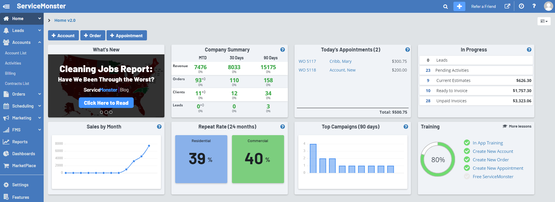 Home Page | ServiceMonster Help