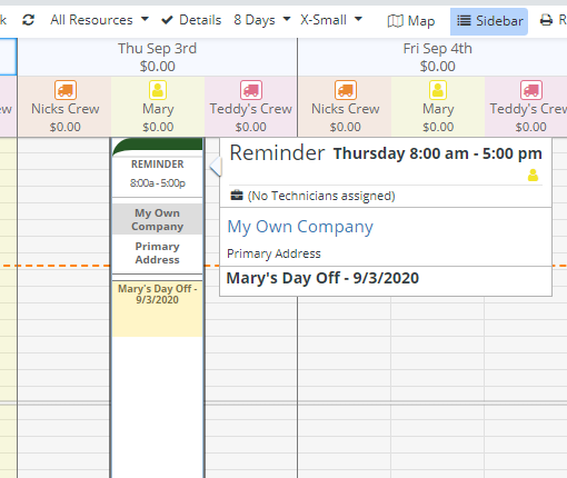 Blocking Off Time On The Schedule | ServiceMonster Help