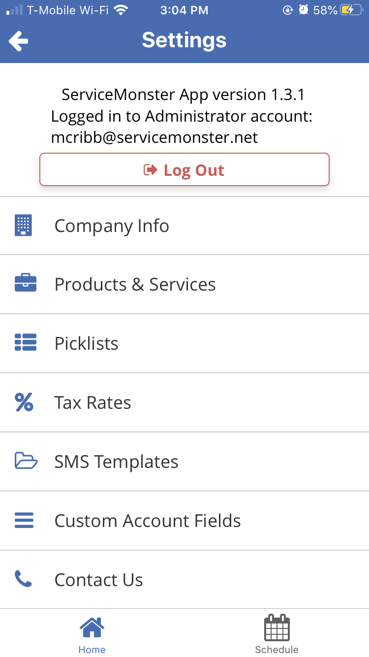 Settings On Mobile | ServiceMonster Help