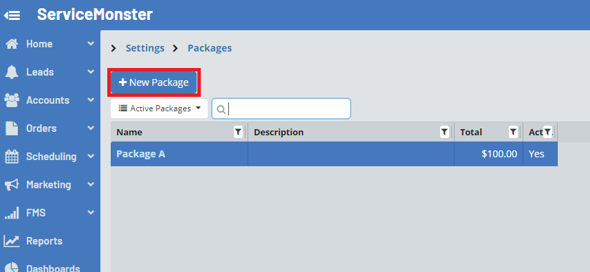 Creating A Package | ServiceMonster Help