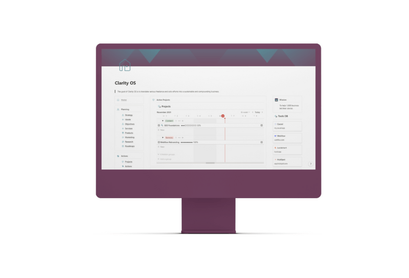 Clarity OS | Run Your Entire Solo Or Freelance Business In Notion