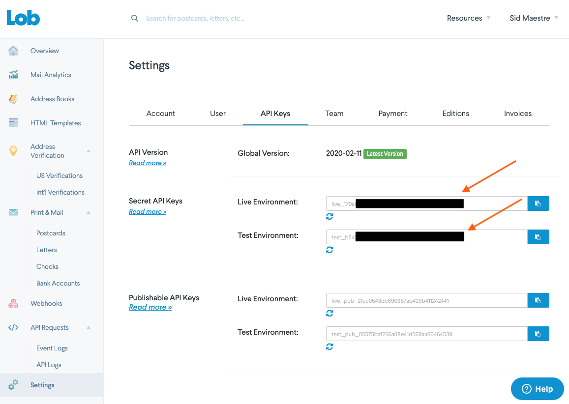 Start exploring Lob APIs with Postman