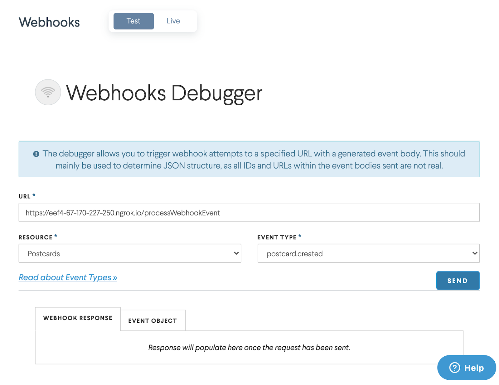 lob webhooks basics using letters