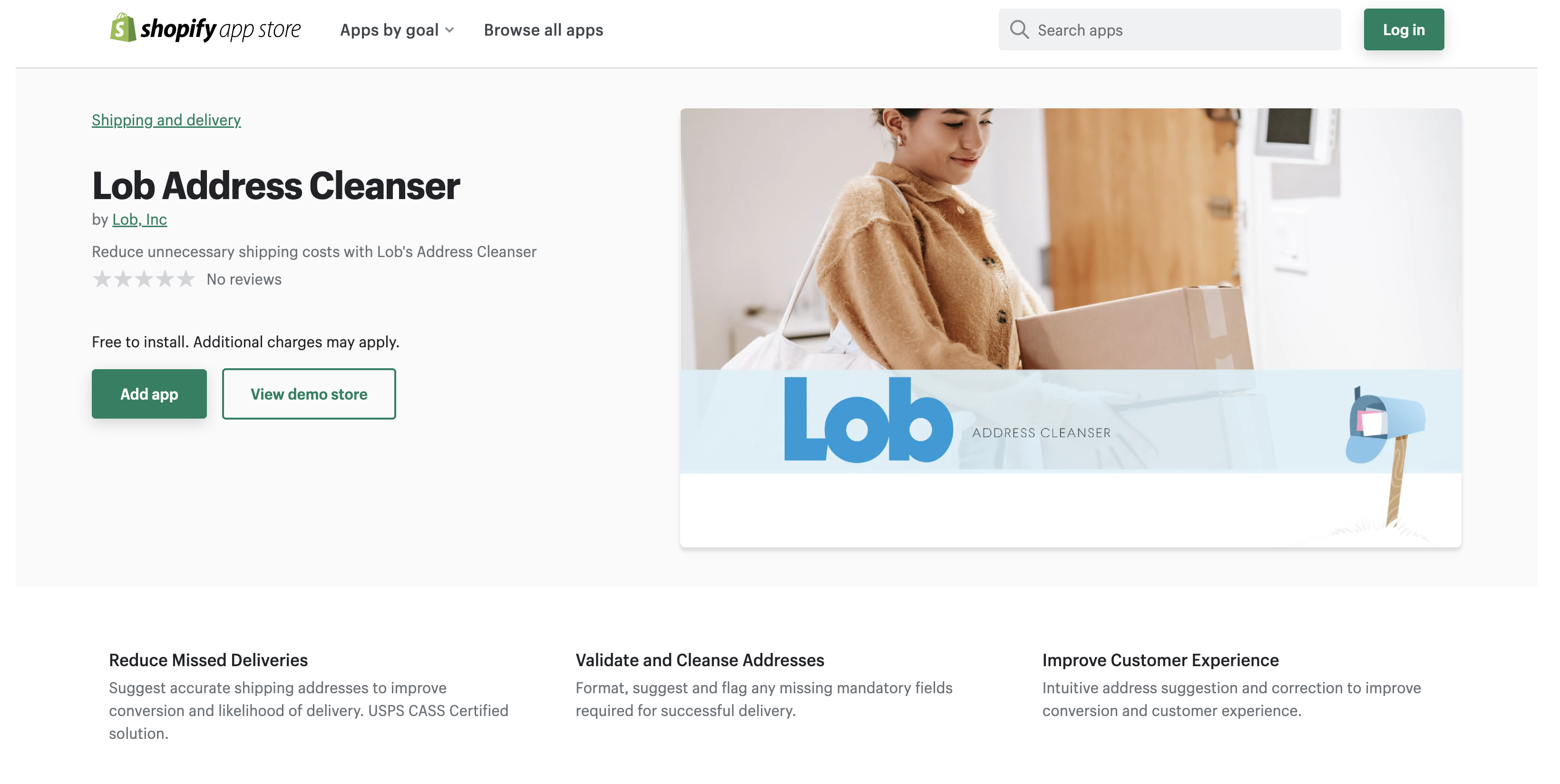 Shopify Address Verification with Lob Address Cleanser App