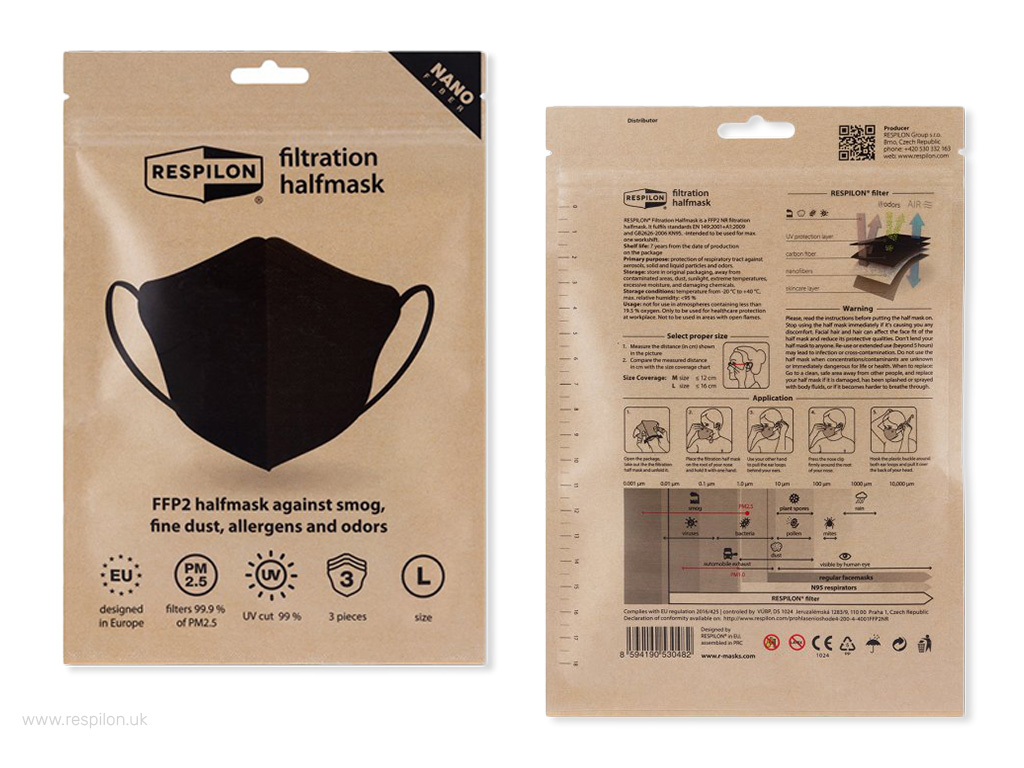 RespiPro Carbon FFP2 Respirator (3pcs) | Respilon UK
