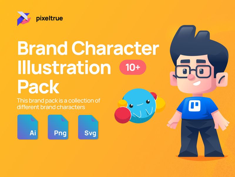 High-Quality SVG Brand Character Illustration Pack