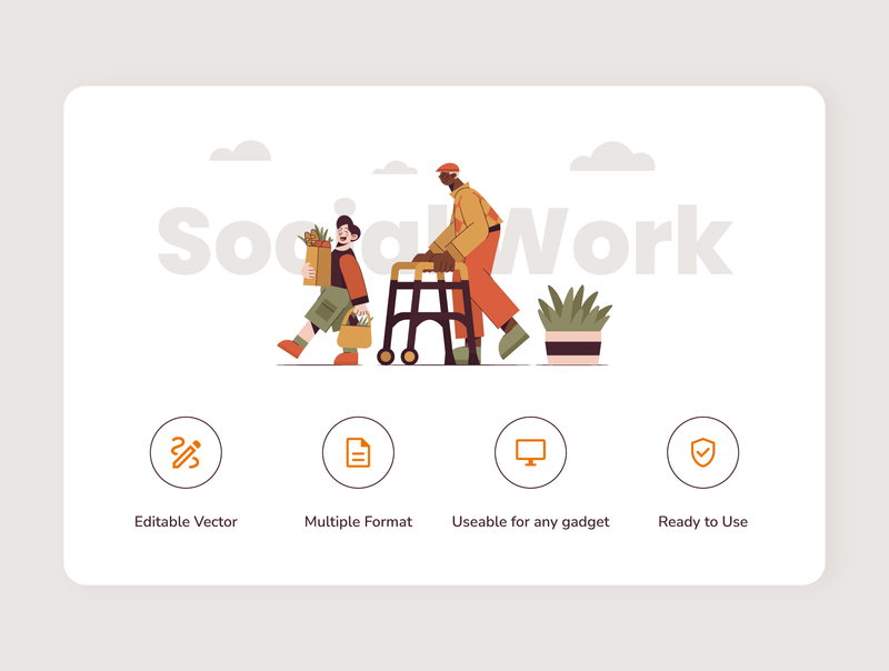 High-Quality SVG Social Work Illustration Pack