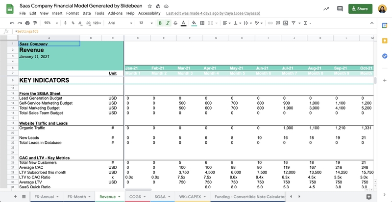 Financial Model for Subscription Business | Slidebean